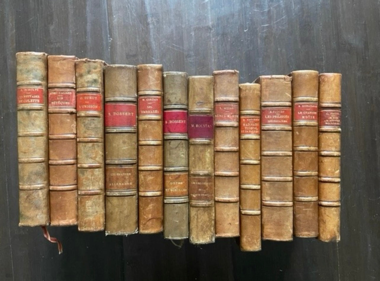 Antique Book Collection with Leather Spines, Set of 6, Two Sets Reques ...